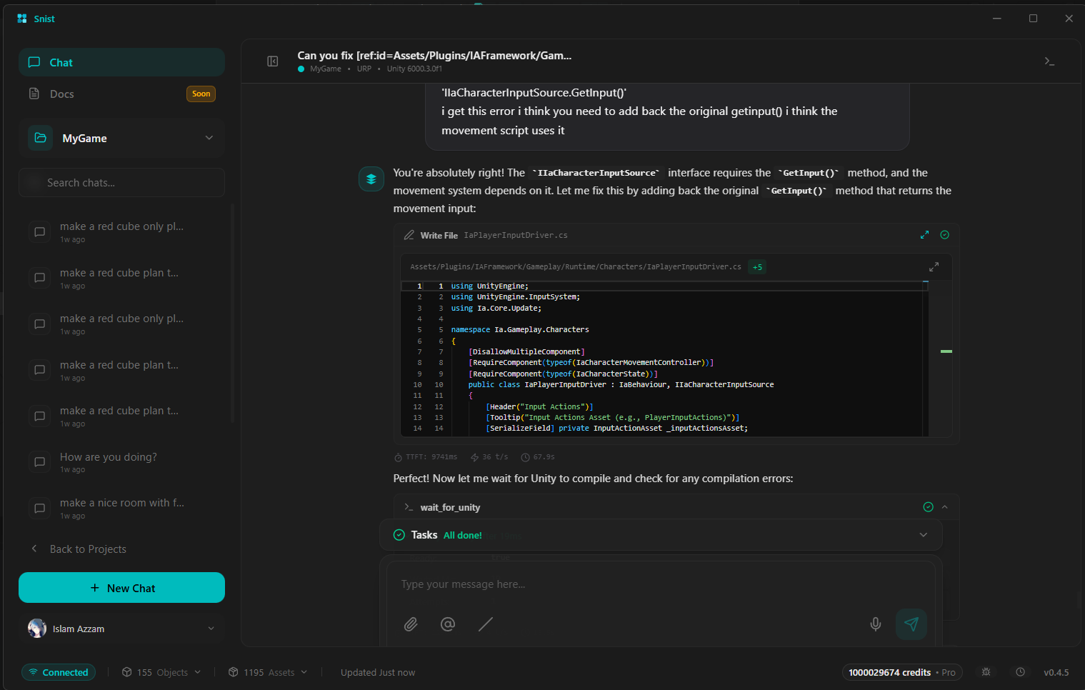 Snist - AI-Powered Unity Development Assistant